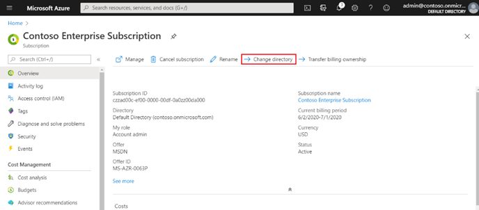 How to migrate Azure Subscription from one Tenant To another Tenant